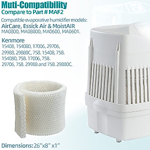 MAF2 Humidifier Wick Filter for Air-Care - Essick Air Moist Air MA0800 MA08000 MA0600 MA0601; Kenmore 32-15508 15408 154080 (2-Pack)