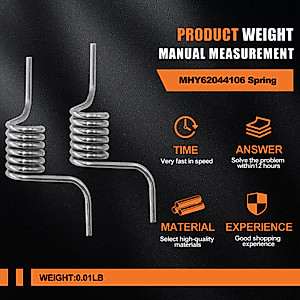 Upgrade (2 Pcs) MHY62044106 Refrigerator Door Spring Replace MHY62044104 MHY62044103 Flapper Door Spring Compatible With LG Kenmore Electronics Refrigerator LFX25976ST LFX28978ST LFX28968SB LFX28968ST