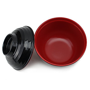 USAMJTABLE Set of 6 Japanese Melamine 味噌湯ボウル4" Miso Soup Rice Bowls With Lid (B11894) ~ We Pay Your Sales Tax