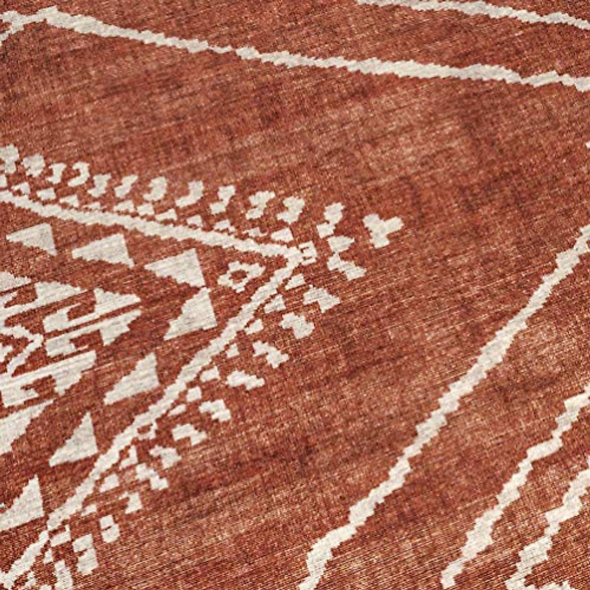 ReaLife Machine Washable Rug - Stain Resistant, Non-Shed - Eco-Friendly, Non-Slip, Family & Pet Friendly - Made from Premium Recycled Fibers - Moroccan Diamond - Orange, 2'6" x 6'