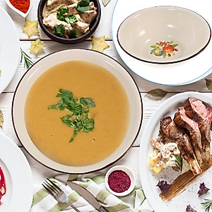 Enamel Soup Bowl Vintage Enameled Basin Retro Enameled Bowl Enamelware Salad Serving Bowl Soup Basin Round Cereal Snacks Fruit Bowl Serving Tray for Home Kitchen 18cm