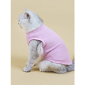 QWINEE 3pcs Dog Shirt Tank Top Puppy Vest Dog Cat Basic Shirts Clothes for Small Medium Dogs Kitten Kitty Multicolor M