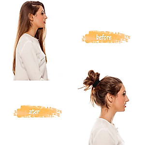 Black Hair Ties for Women Girls, Big Hair Scrunchies Elastics Bands Elastic Hair Tie Ropes Ponytail Holders for Thick Heavy Long or Curly Hair 20 PCS