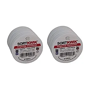 LEE 10053 Sortkwik Fingertip Moisteners, 3/8 oz, Pink, Sold as 6 Pack