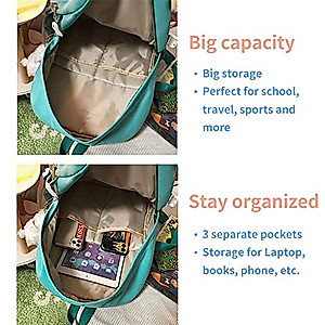 LIJCC Cute Backpack Aesthetic School Bag for Kawaii Girls for Casual Travel College Back to School (Black)