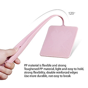 BAMFY 5 Pcs Fly Swatter Manual for Indoor, Outdoor Long Handle Fly Swatters with Tweezers for Flies, Bees, Mosquitoes, Wasps, Insects, Garden Supplies