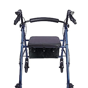 Rollator Storage Under Seat Bag Folding Underseat Walker Pouch Fabric Rollator Basket Accessories for 4 Wheels Walker for Senior (Black)