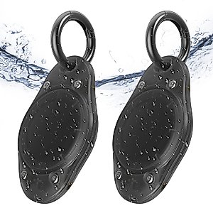 2 Pack Waterproof AirTag Holder Keychain,Clear Air Tag Case with Loop Key Ring and Striple for Tracker,Dog Collar, Luggage, Keys, Full Body Anti-Scratch Protective