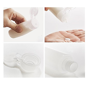 UPSTORE 2PCS Empty Refillable Plastic Clear Soft Tube Squeeze Bottle Jars With Flip Cover Cosmetic Makeup Packing Storage Holder Containers for Toner Lotion Shower Gel Cleaser Shampoo (200ml/6.8oz)