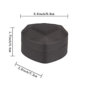 Heart Shaped Ring Gift Box with LED Light, Velvet Earrings Jewelry Case with Light, Jewellry Display Box for Wedding, Engagement, Proposal, Birthday and Anniversary (Black)