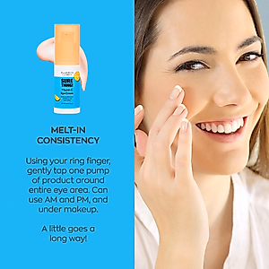 Elizabeth Mott Sure Thing Vitamin C Eye Cream – Hydrating, Brightening, Anti-Aging Eye Repair Treatment for Dark Circles & Puffiness – Vegan, Fragrance-Free, Cruelty-Free Skincare – 15ml (0.5oz)