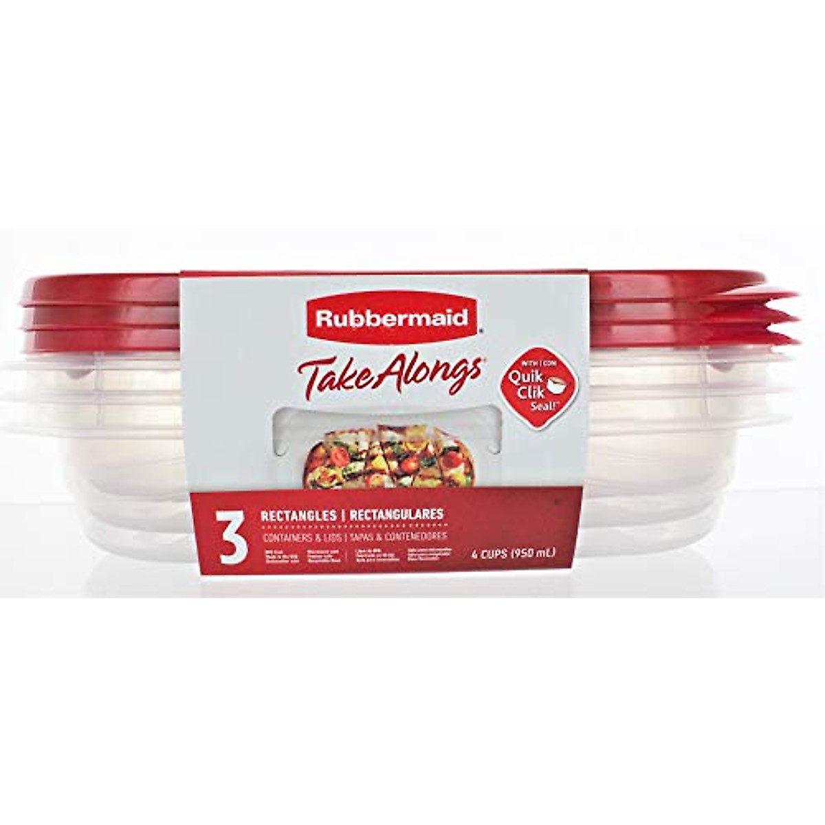 Rubbermaid 7F55RETCHIL 3 Piece Take Alongs Rectangular Containers