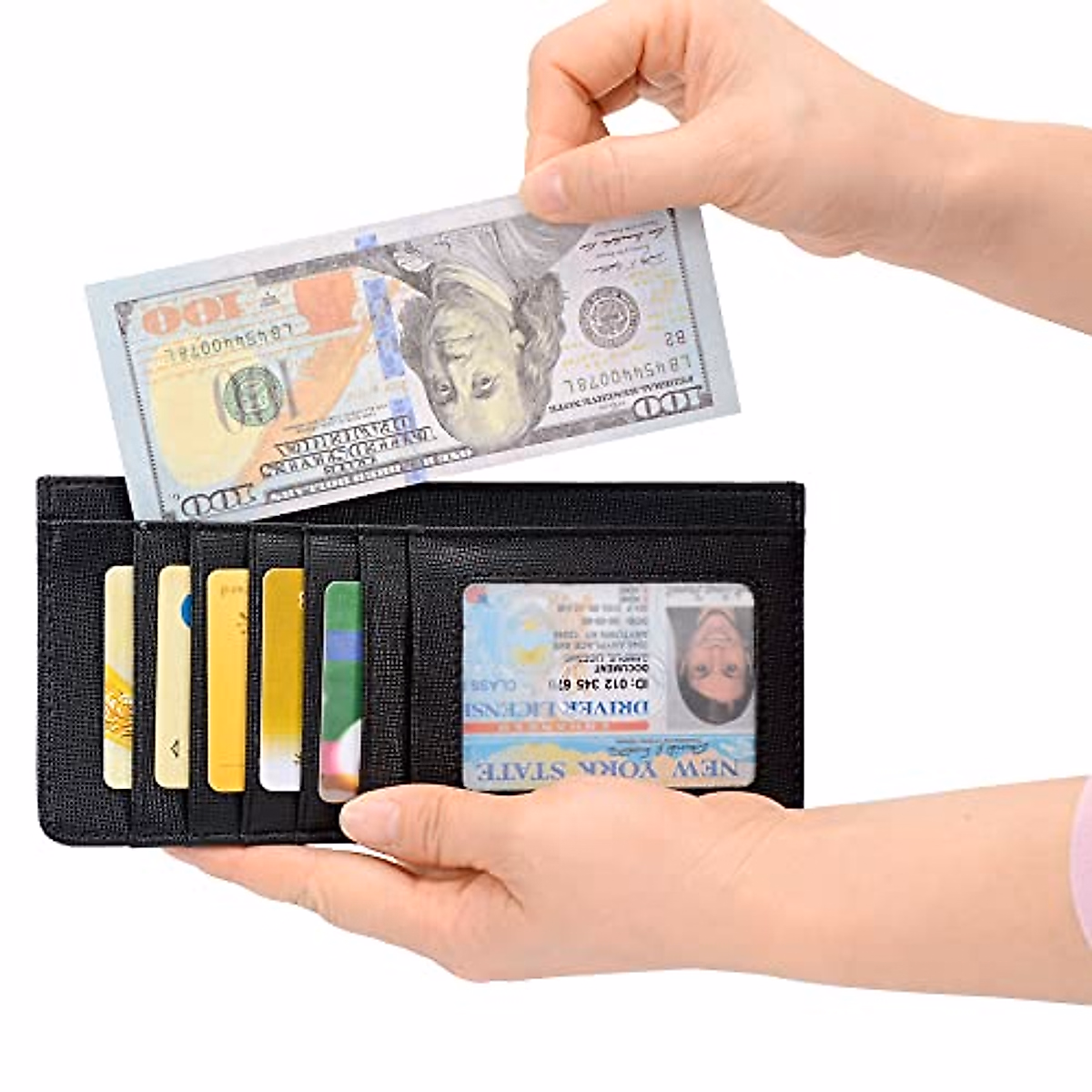 ARRIZO Women's Credit Card Wallet Slim Long Card Wallet Holder with Zipper Pocket for Cash, Coin, Receipt, ID Card
