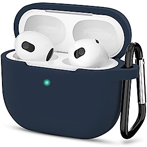 ATUAT AirPods 3 Case, Protective Silicone Cover for AirPods 3rd Generation Case 2021, Wireless Charging - Dark Blue