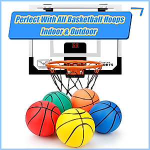 Umnodobn 6 Inch Mini Basketball for Indoor Hoops Sets, 6" Pool Basketballs Ball for Swimming Pool, Kids Toddler Balls for Over Door Basketball Hoop, Beach Ball for Outdoor Yard 3 Pack
