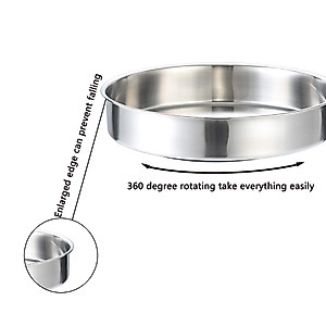 Lazy Susan Spice Rack Organizer for Cabinet, Rotating Tray Turntable Storage Container Stainless steel for Kitchen Pantry, Countertop, Table (9”)