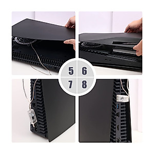 Playstation 5 Accessory Kits, PS5 Black Plates Disc Edition and PS5 LED Strip with 8 Colors and Remote Control