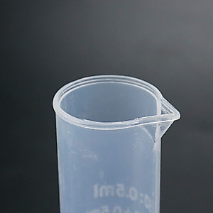 Antrader Measuring Cylinder, 3-Pack Transparent Graduated Test Tube Plastic Lab Cylinder Flask with 2-Sided Marking, 50ml