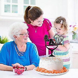 Glitter Crazy Girl 30 Cake Topper Let’s Glow Crazy Party Theme Decoration Supplies Women Girls Happy Birthday 30th Anniversary Party Decor Supplies