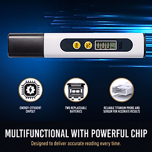 Craft911 TDS Meter Digital Water Tester - Accurate Water Tester for Drinking Water | 0-9990 PPM Meter - 1s Water Quality Tester - TDS Water Tester for Hydroponics, Household Drinking, and Aquarium