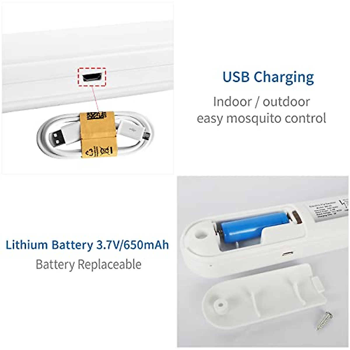 Hodiax Swing Zap 2 Pack 4500V USB Rechargeable Handheld Large Electric Purple Fly Swatter, Mosquito, Wasp Killer Racket, Bug Zapper with USB Charging Cable for Indoor and Outdoor.