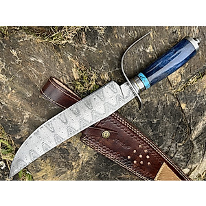 Perkin Damascus Steel Hunting Knife Handmade Knife Knives One Kind of Knife Damascus Hunting Knife