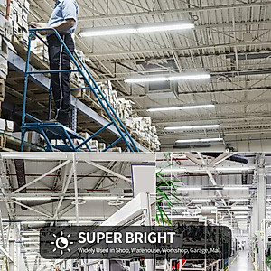 TOPTRONED (20-Pack) LED Shop Light, 4FT 75W 9000LM 6000K, Cold White, U Shape, Clear Cover, Hight Output, Linkable Shop Lights, T8 LED Tube Lights, LED Shop Lights for Garage 4 Foot with Plug