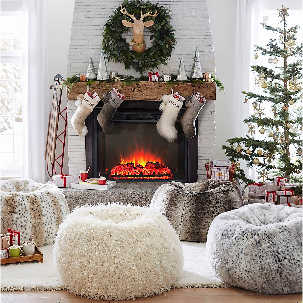 FIREBLAZE Electric Fireplace Sparta 26 inch - Flat Front Glass LED Fireplace Insert with Remote Control - Adjustable Heating, Sound, Brightness, Timer - 2-Way Recessed Installation - Heats 400 sq ft