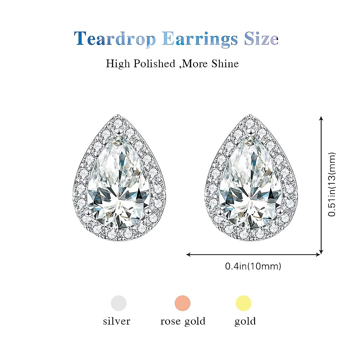 DHQH 4/6 Pairs Bridesmaids Earrings Classic Cubic Zirconia Teardrop Stud Earrings for Women I Couldn’t Tie a Knot Without You Brides Bridesmaids Proposal Wedding Jewelry Gifts