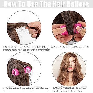 AUEAR, 12 PCS Self Grip Curlers Rollers Salon Hairdressing Holding DIY Hair Styling Curling Tools for Women Men