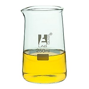 EISCO Conical Philips Beaker with Spout, 250mL - Borosilicate Glass (4.2" Tall, 2.6" Diameter)