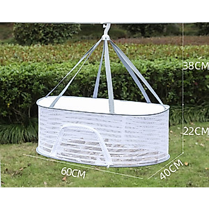 Primst Foldable Drying Fishing Net, Hanging Drying Net Rack Clothes Dry Basket with Zipper, Indoor and Outdoor Plants Dryer for Shrimp Fish Fruit Vegetables Herb (1 Layer)