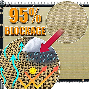 ShadeMart 3' x 14' Beige Fence Privacy Screen Windscreen Shade Fabric Cloth HDPE, 90% Visibility Blockage, with Grommets, Heavy Duty Commercial Grade, Cable Zip Ties Included (We Customize Size)