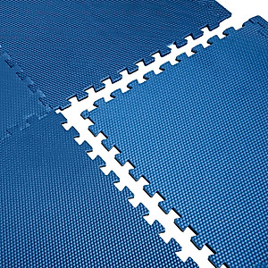 CAP Barbell Blue/Gray Reversible Puzzle Exercise Mat, 16 Pieces, Blue and Gray (MTS-1204BLGY-16)