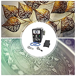 Dual-Head Pneumatic Jewelry Engraver Machine 110V 60Hz Pneumatic Hand Engraving Machines 400-8000 RPM Pneumatic Graver Handpiece Micro Engraer for Jewelry Crafts and Wrought Iron