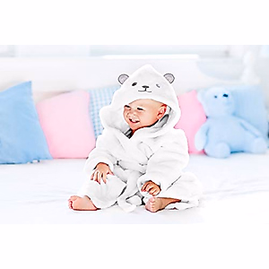 HIPHOP PANDA Baby Animal Face Robe Viscose Derived From Bamboo for 0-9 Months - 2 Layer Softest Baby Bath Hooded Robe, Bear