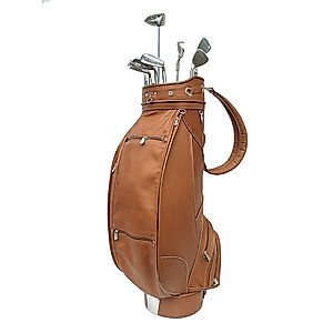 Piel Leather Deluxe 9in Golf Bag, Brown, One Size