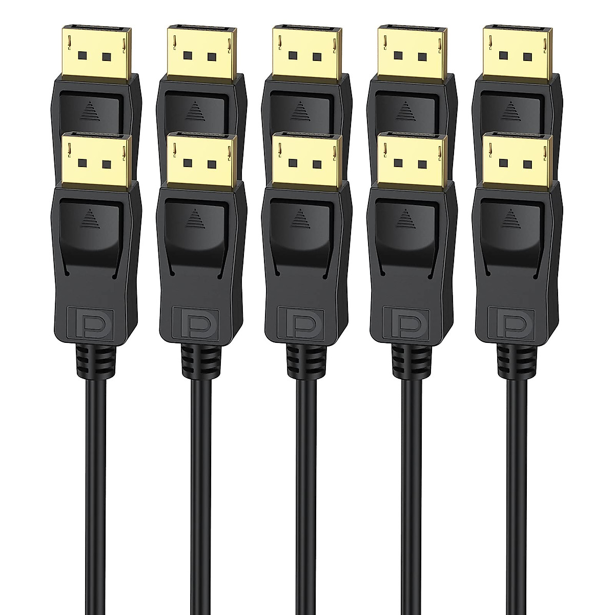 DisplayPort to DisplayPort Cable 6ft 5-Pack, DP to DP Display Port Cable UHD High Speed Cord 2K@144Hz, 2K@165Hz, 4K@60Hz, 3D for Laptop Display Docking Station