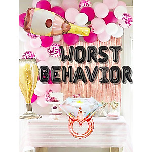 60 PCS Worst Behavior Balloons Boujee Drake Party Banner Bridal Shower Hen Party Engagement Bachelorette Party Supplies Decorations