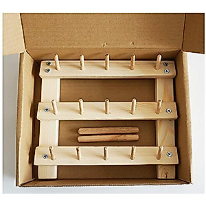 NW 15-Spools Wooden Thread Holder Sewing and Embroidery Thread Rack and Organizer Thread Rack for Sewing with Hanging Hooks