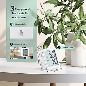 INKBIRD WiFi Thermometer Hygrometer, Indoor Temperature Sensor IBS-TH3-PLUS with Electronic Display, Humidity Monitor with App Alert 1 Year Data Storage Export, Digital Remote Monitor for Room