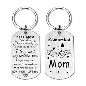 Mom Birthday Gifts, Remember I Love You Mom Keychain, Meaningful Mother Bday Present from Son Daughter