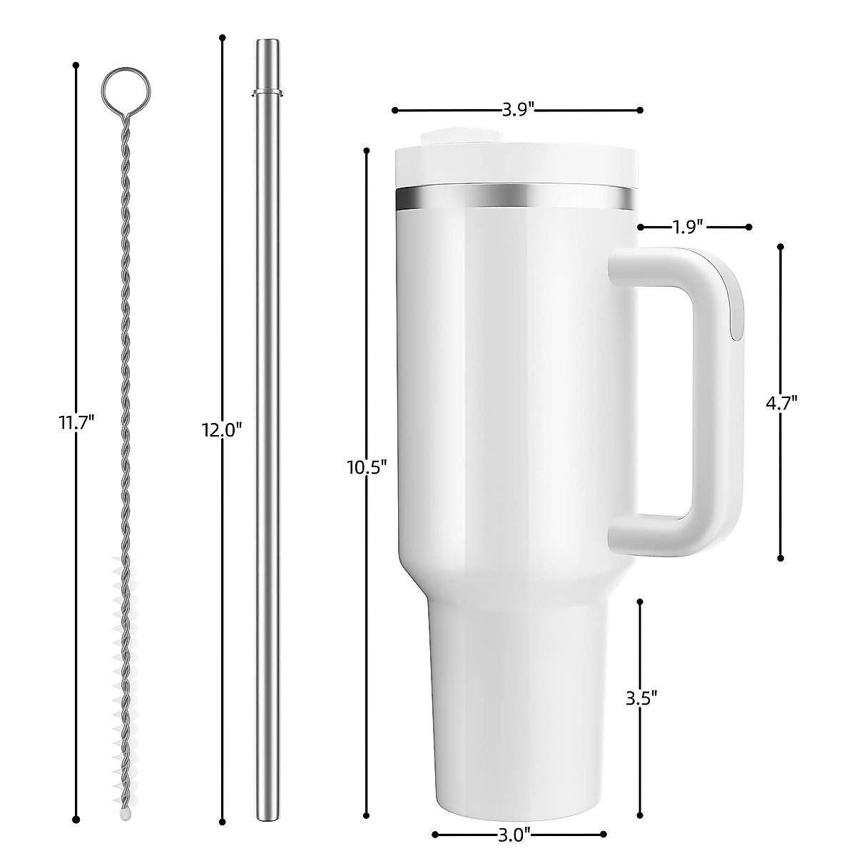 MURRICON 40 oz Tumbler with Handle and Straw,Stainless Steel Sublimation Tumblers with Handle,Vacuum Insulated Travel Mug with Lid,for Coffee and Beverages