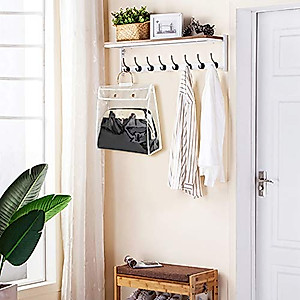 Outgeek Purse Storage Bag organization for Hanging Closet with Zipper and Handle Handbag Organizer Dust Cover Anti-dust (S&M&L, White 3PCS)
