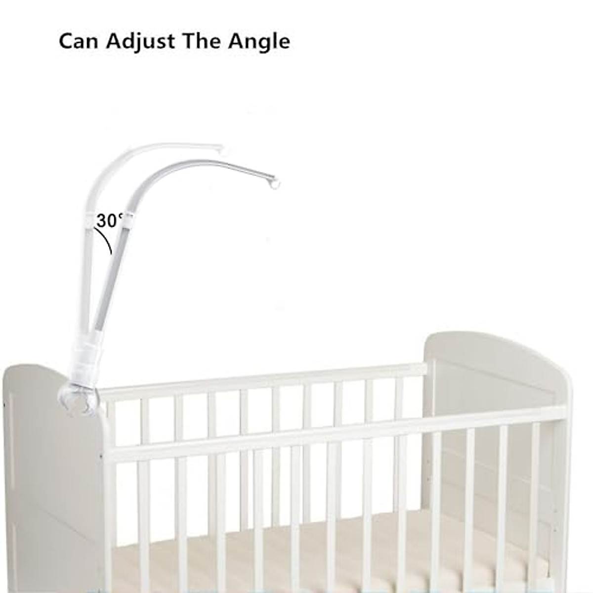 Accfore DIY 23 inches Crib Mobile Arm Nursery Mobile arm Baby Mobile Hanger, Mobile arm for Crib,The Claw Part can be Adjusted Width,DIY Toy Decoration (Crib Mobile Arm)