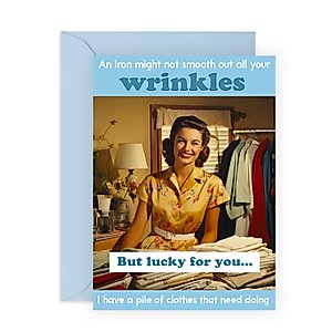 CENTRAL 23 Wife Birthday Card - Sarcastic Humor - Retro Greeting Cards For Mom - Funny Gifts For Husband Men Women - Comes With Fun Stickers