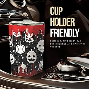 GBEELANA Personalized Name Halloween Tumbler Cup with Lid, Halloween Home Decor Kitchen Double Wall Vacuum Insulated Travel, Stainless Steel Coffee Tumbler Cup
