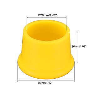 MECCANIXITY Silicone Bottle Caps 26mm/1.02" ID Reusable Unbreakable Stoppers Sealer Cover for Beer, Wine, Drink Yellow Pack of 4