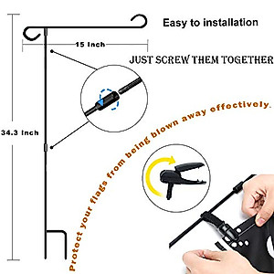 Garden flag stand,flag banner stands,decor pole stand,yard flag pole small, Banner Flagpole,Wrought Iron flag stand for flags with Anti-Wind Clip,flag pole bulk Without Flag