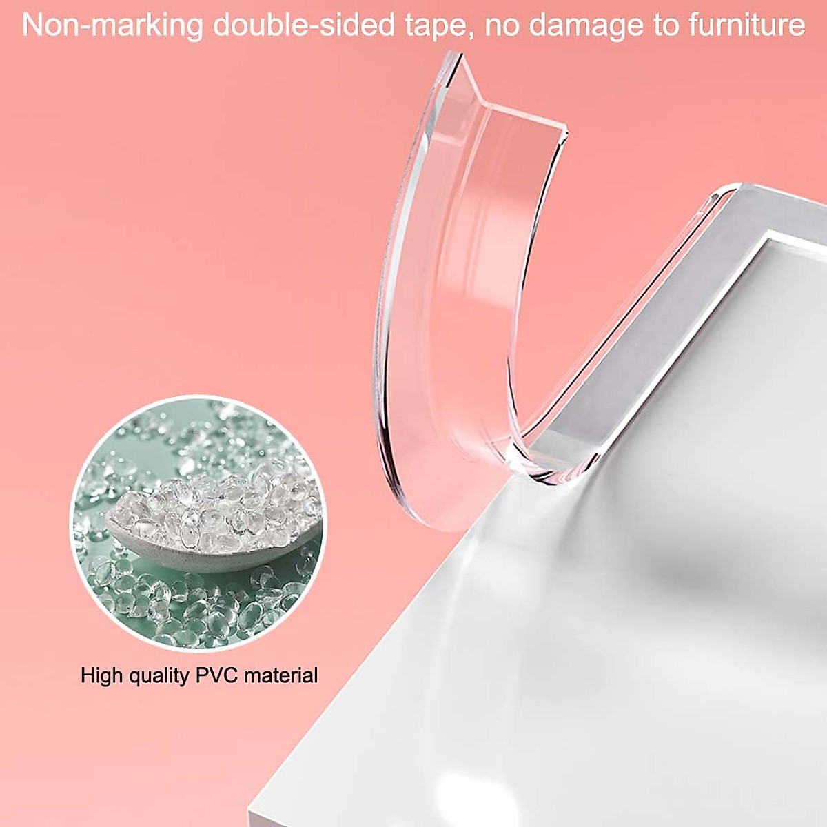 Baby proofing Corner Guards,Clear Edge Protector Strip with Upgraded Pre-Taped Strong Adhesive,for Sharp Corners of Cabinets, Tables, Drawers (19.6ft Edge + 8 Corners)